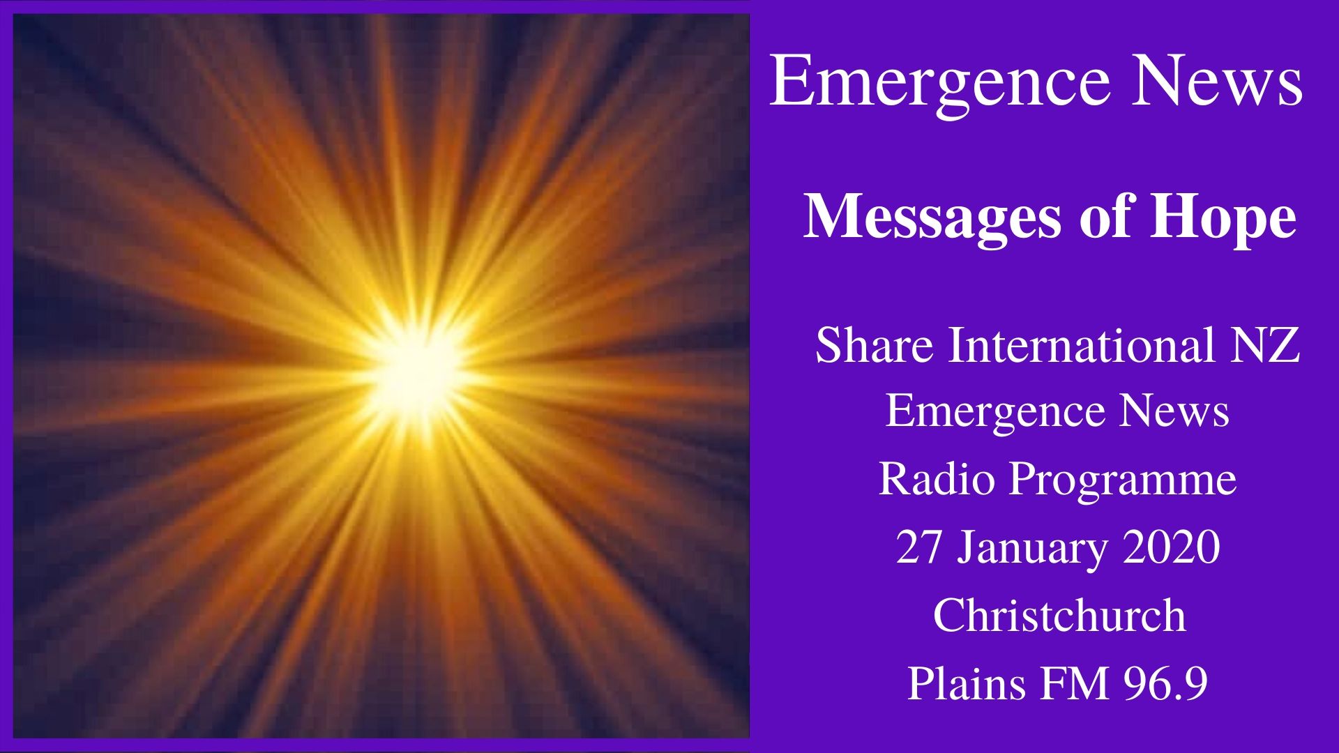 Messages of Hope | Share International NZ
